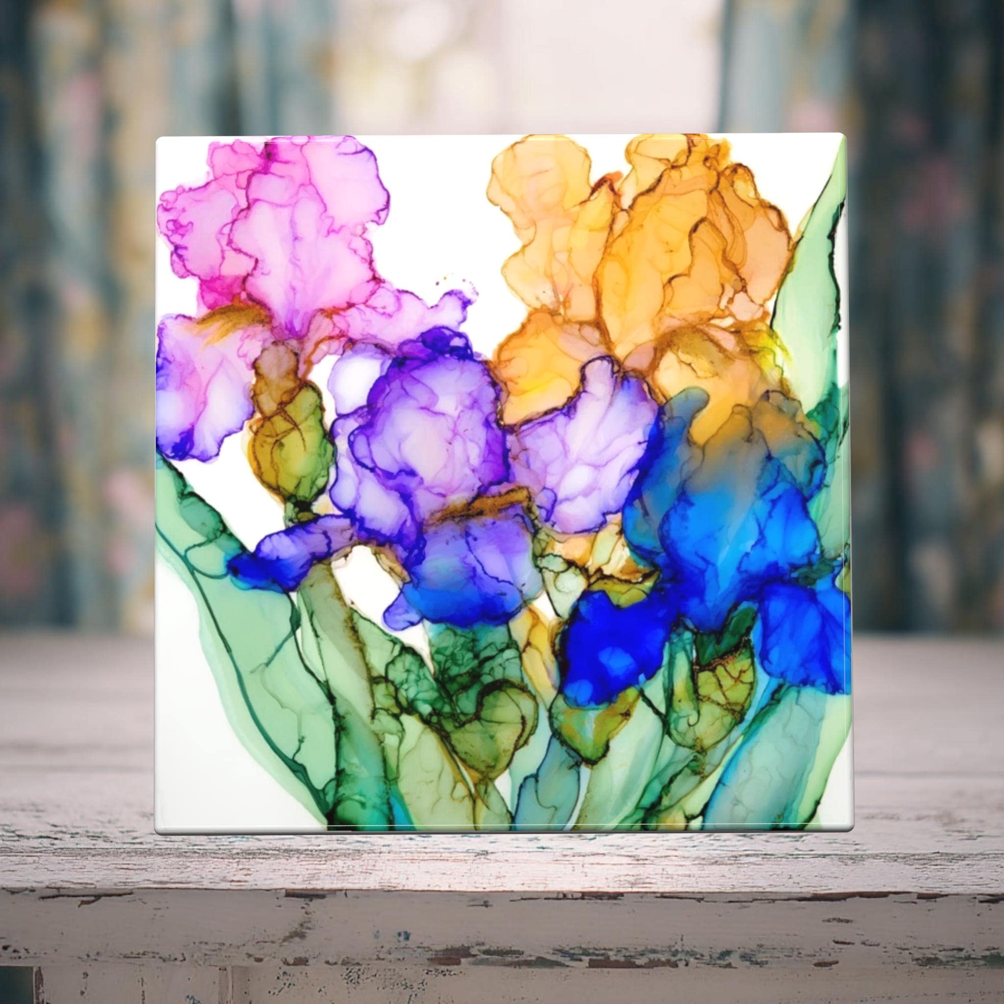 Iris Meadow Porcelain Tile — Blossoms Collection – Peeping Tom's Cottage